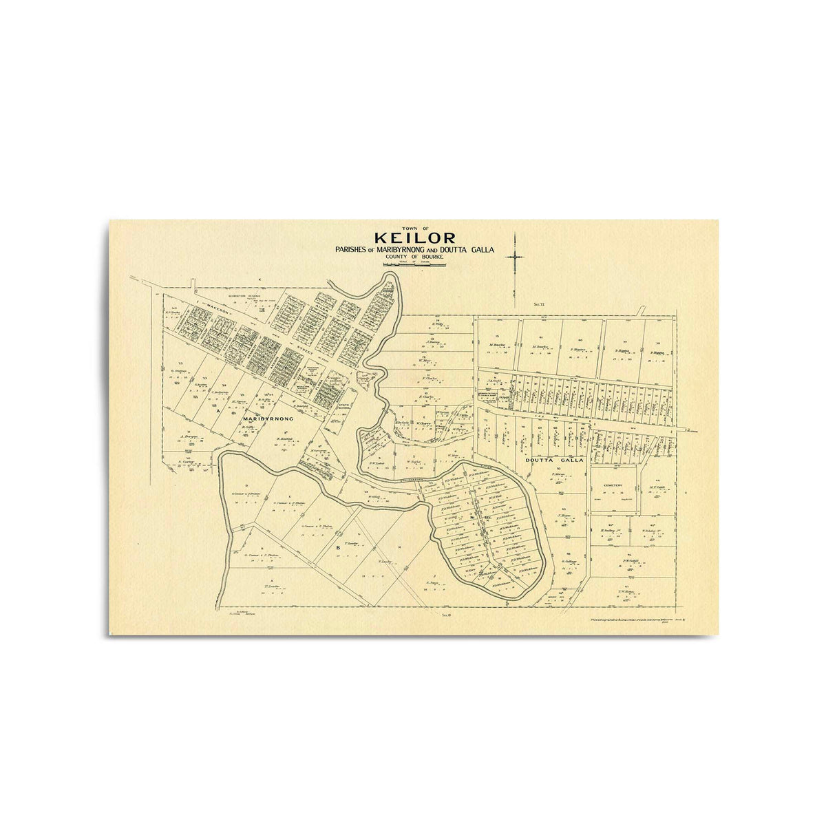 1931 Vintage Map of Keilor, Victoria Australia – Vintage Maps