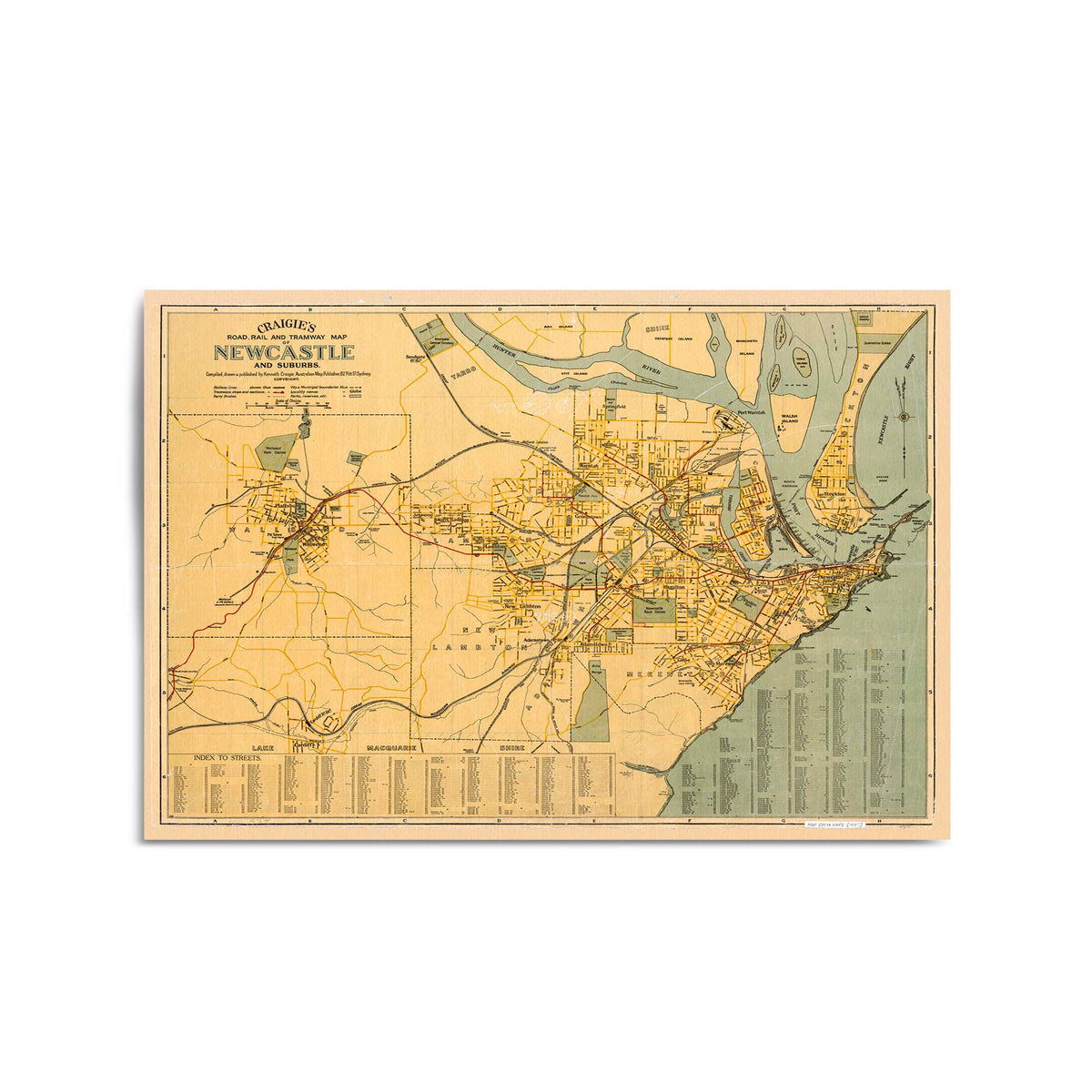 1918 Map of Newcastle and Suburbs, New South Wales – Vintage Maps