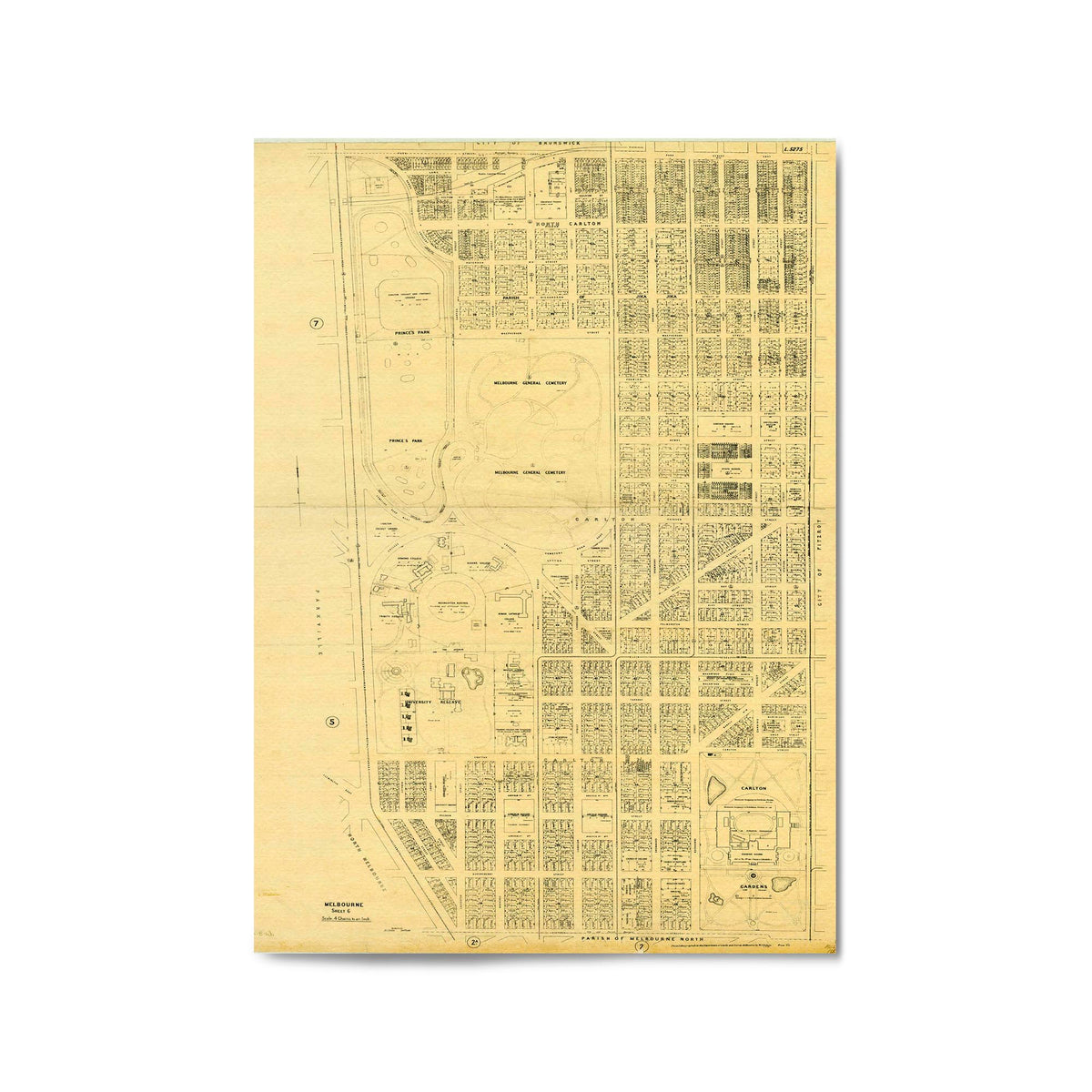 1924 Map of Carlton & Surrounds, Victoria – Vintage Maps