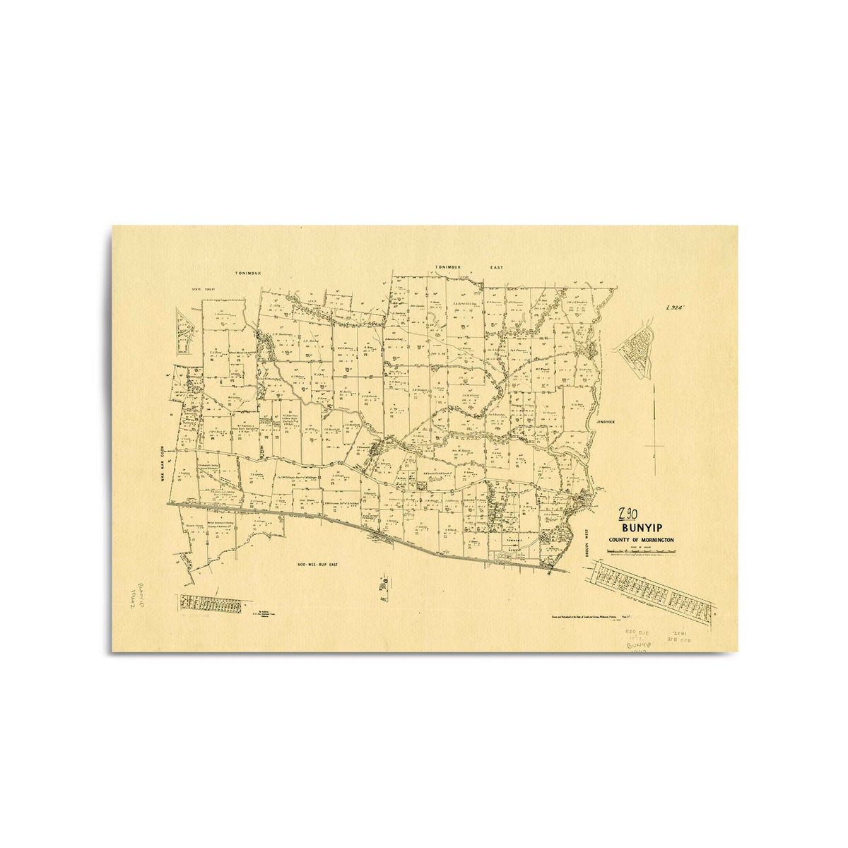 1942 Vintage Map of Bunyip, Victoria Australia – Vintage Maps