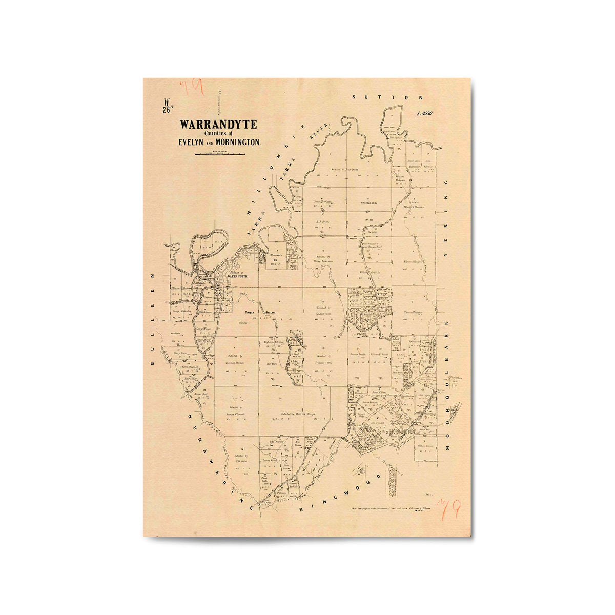 1887 Vintage Map of Warrandyte, Victoria Australia – Vintage Maps