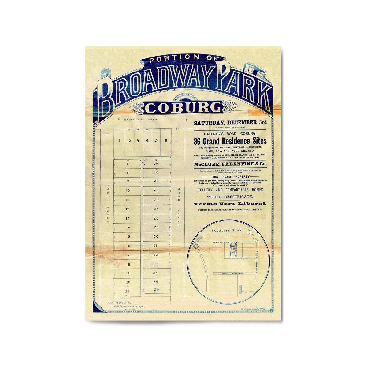 1887 Vintage Map of Coburg, Victoria Australia – Vintage Maps