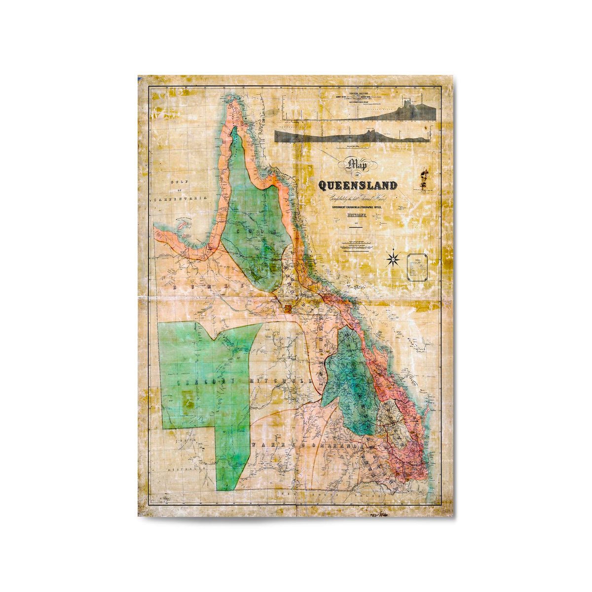 1871 State Map of Queensland – Vintage Maps