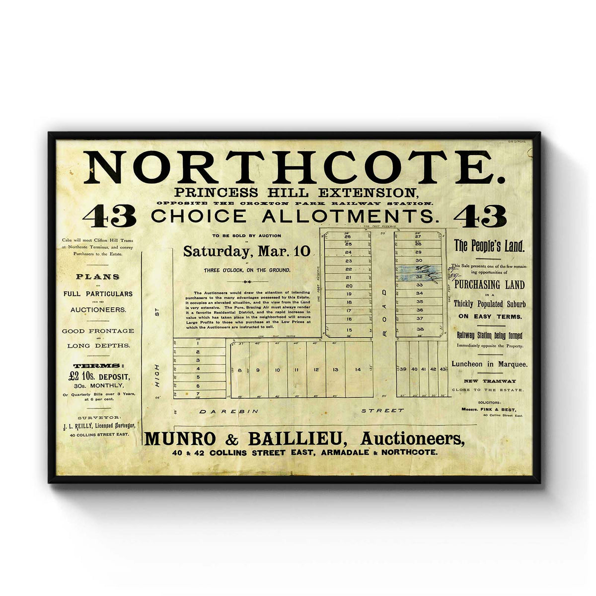 Northcote, Victoria Australia Vintage Map #1 (18--?) – Vintage Maps