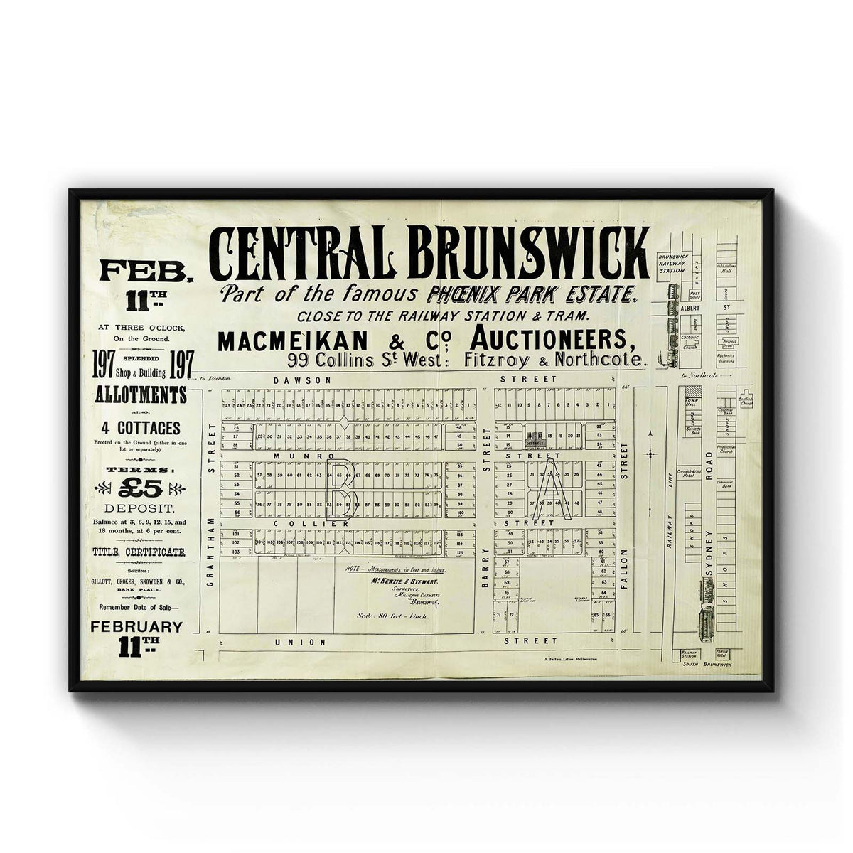 Brunswick, Victoria Australia Vintage Map #4 (18--?) – Vintage Maps