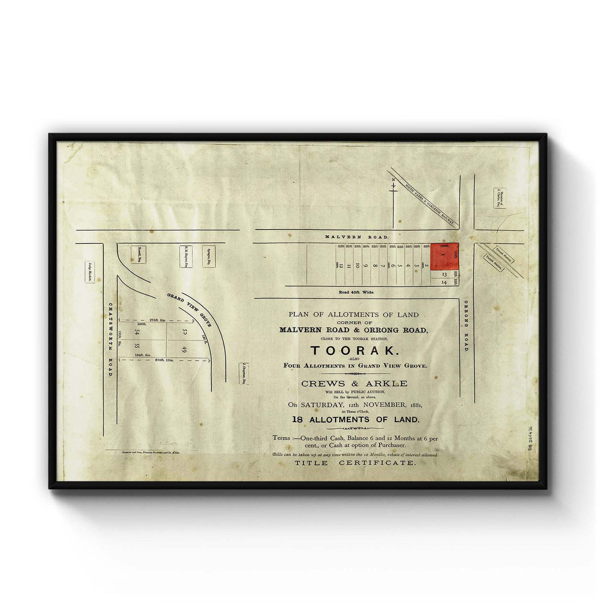 Toorak, Victoria Australia Vintage Map #8 (1881) – Vintage Maps