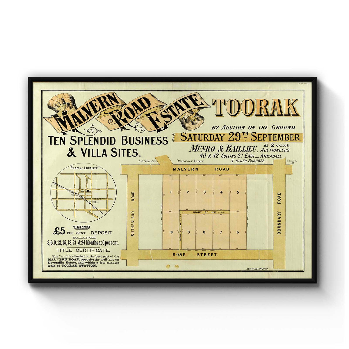 Toorak, Victoria Australia Vintage Map #5 (1888) – Vintage Maps