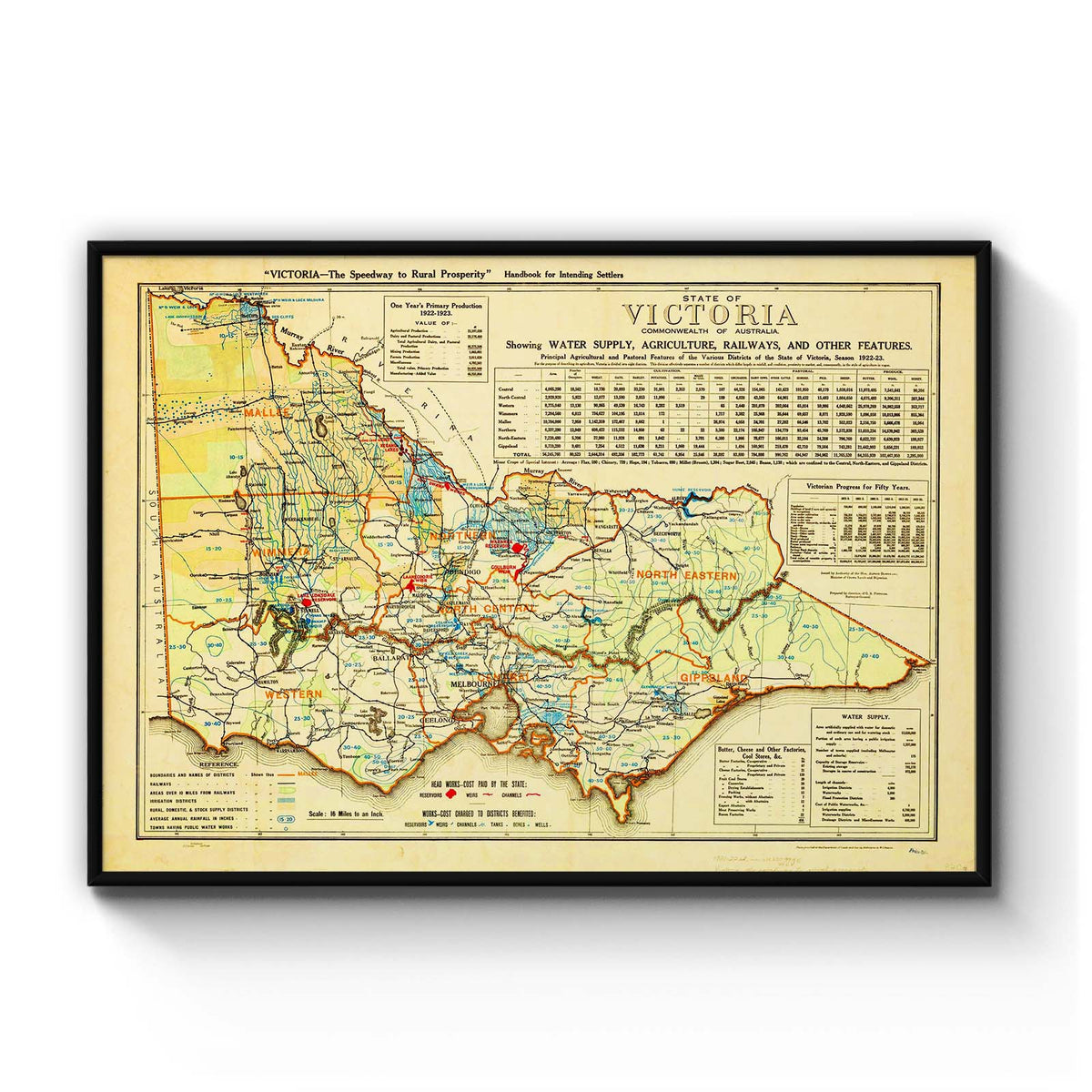 Map of Victoria, Australia #12 (1923?) – Vintage Maps