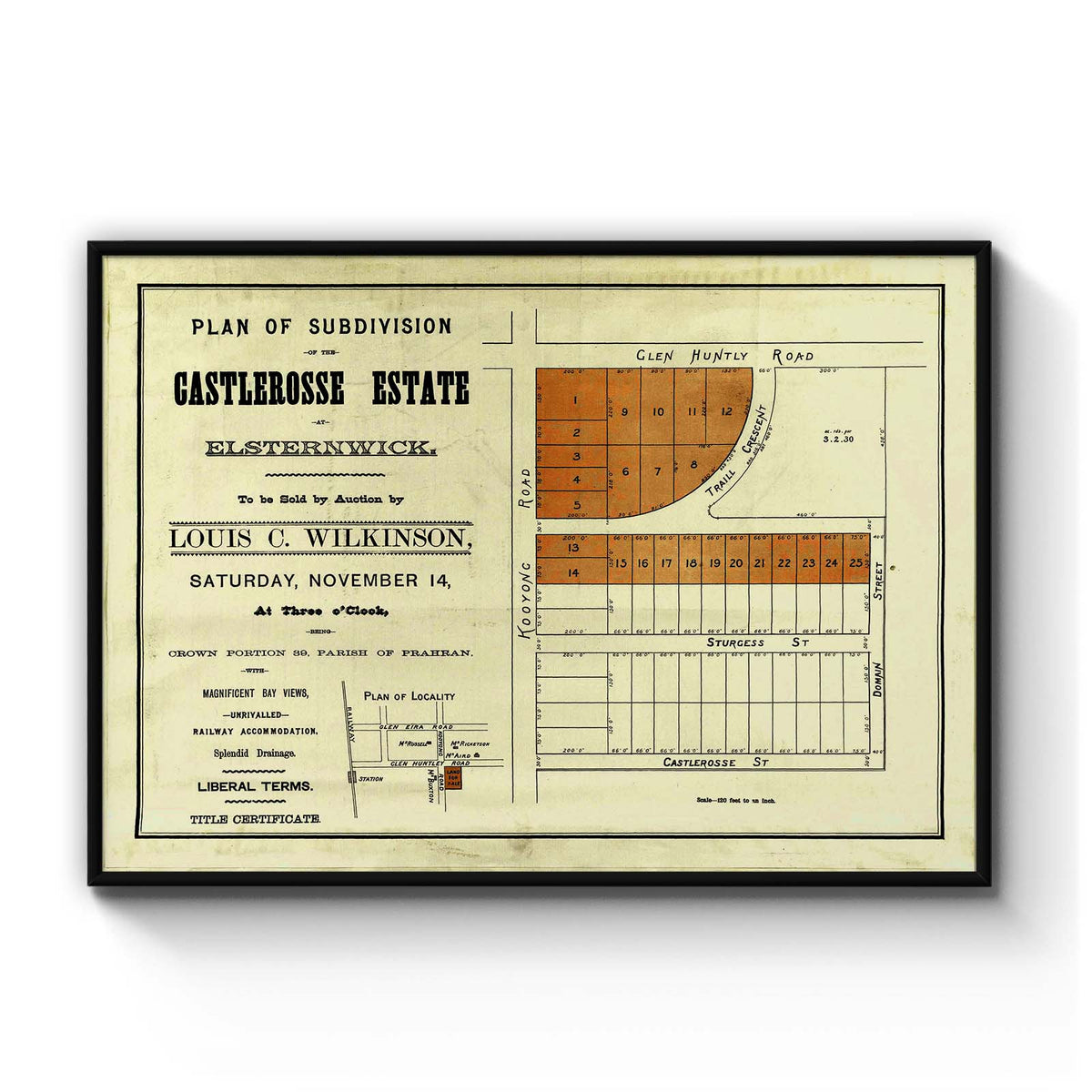 Elsternwick, Victoria Australia Vintage Map #19 (1880?) – Vintage Maps