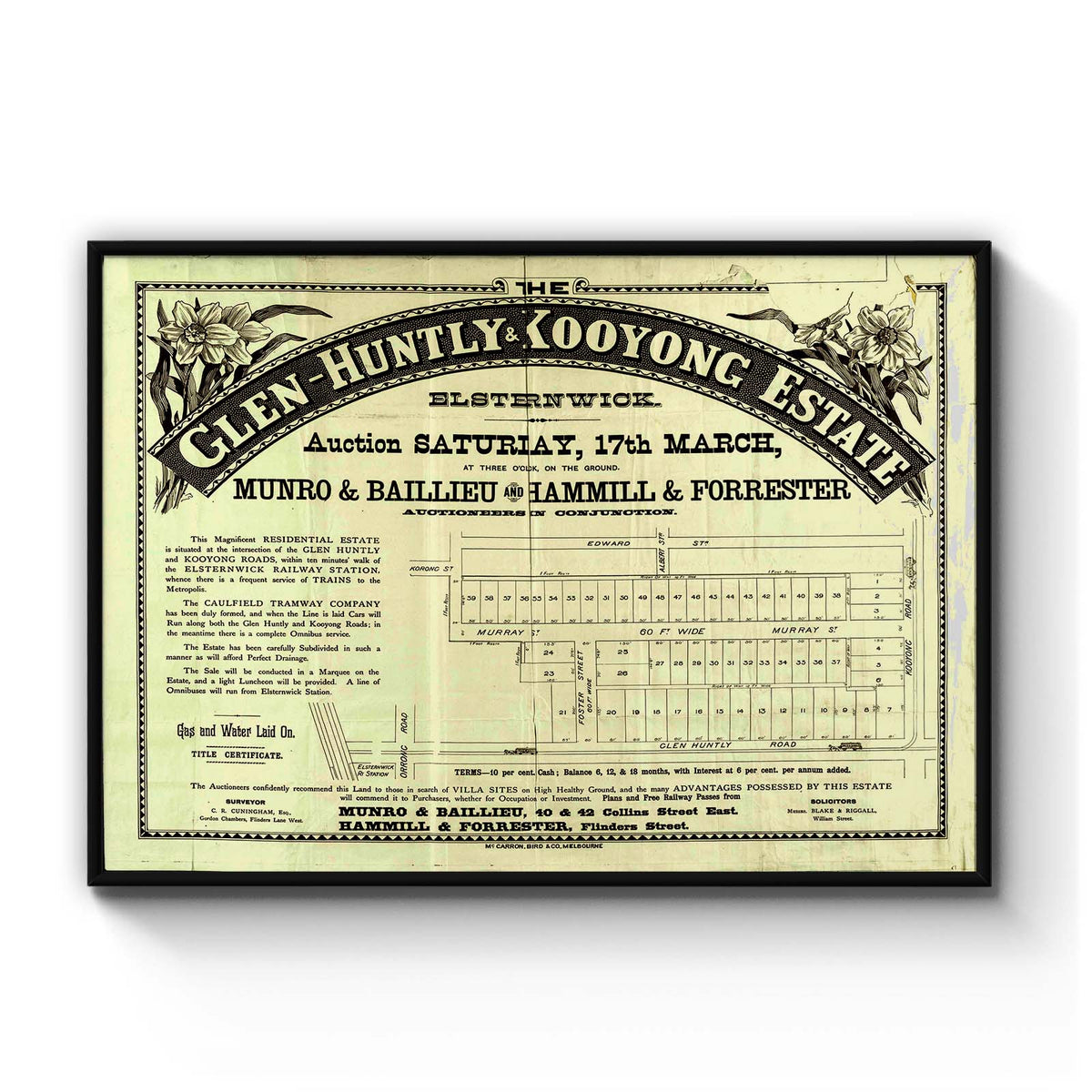 Elsternwick, Victoria Australia Vintage Map #18 (1880?) – Vintage Maps