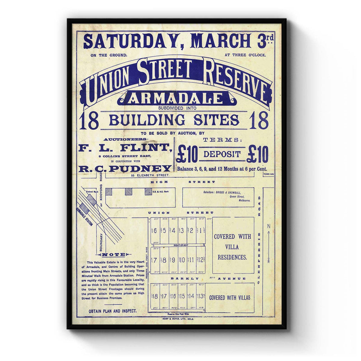 Armadale, Victoria Australia Vintage Map #3 (1888?) – Vintage Maps