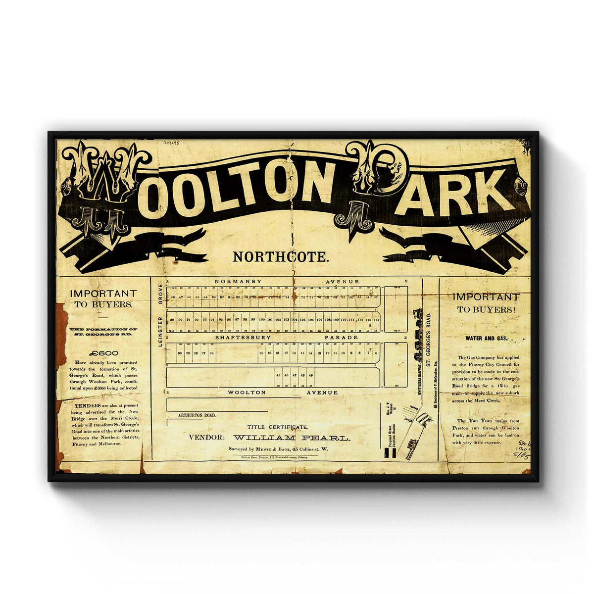 Northcote, Victoria Australia Vintage Map #25 (1887) – Vintage Maps