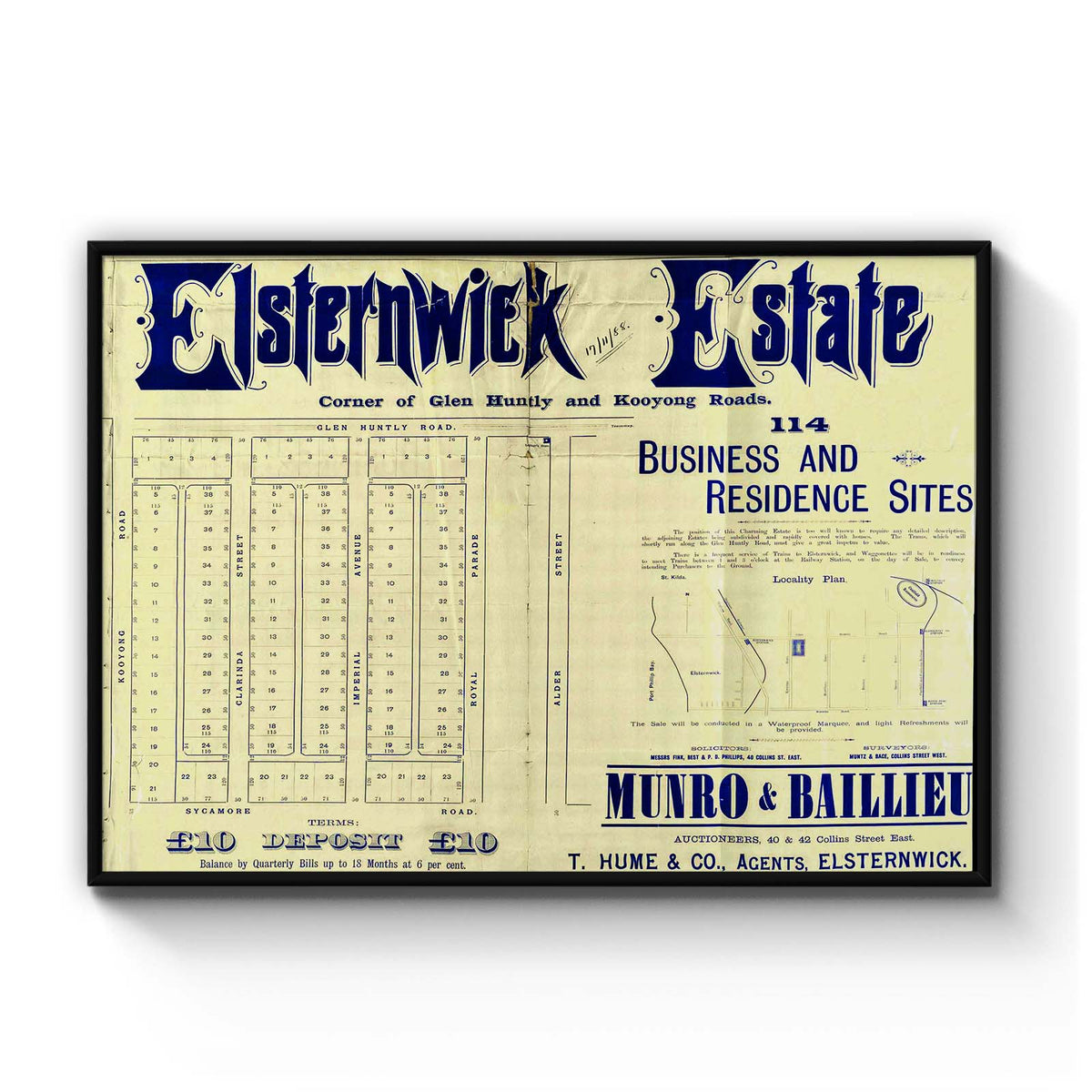 Elsternwick, Victoria Australia Vintage Map #17 (188-?) – Vintage Maps