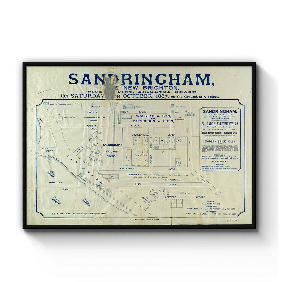 Sandringham, Victoria Australia Vintage Map #6 (1887) – Vintage Maps