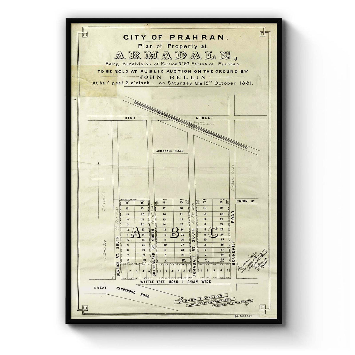Armadale, Victoria Australia Vintage Map #9 (1881) – Vintage Maps