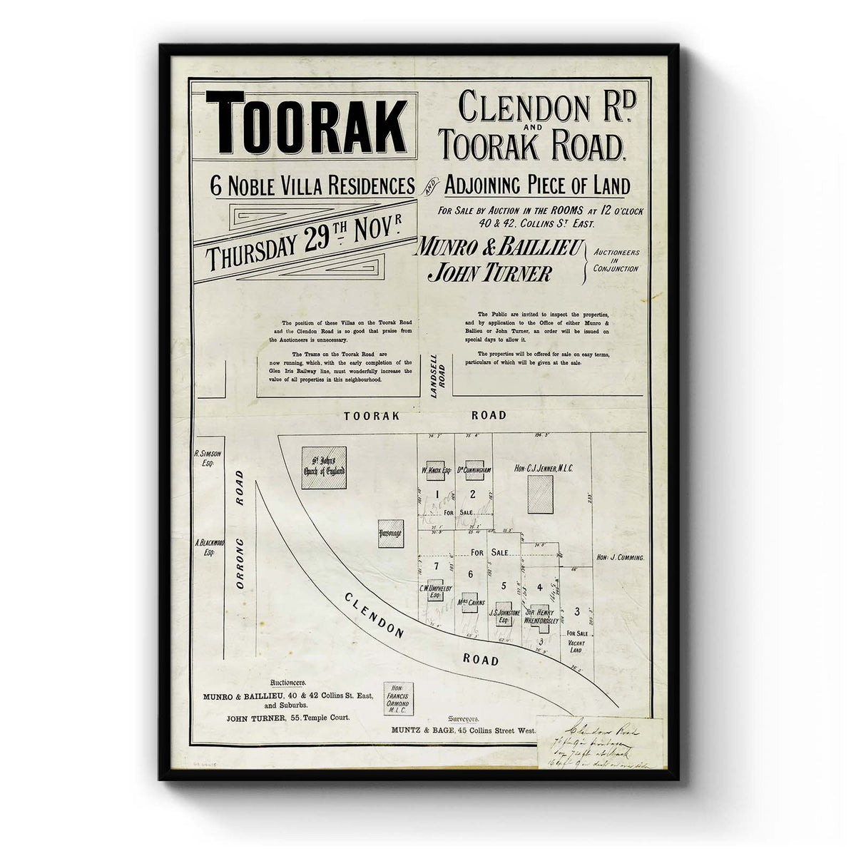 Toorak, Victoria Australia Vintage Map #1 (18--?) – Vintage Maps