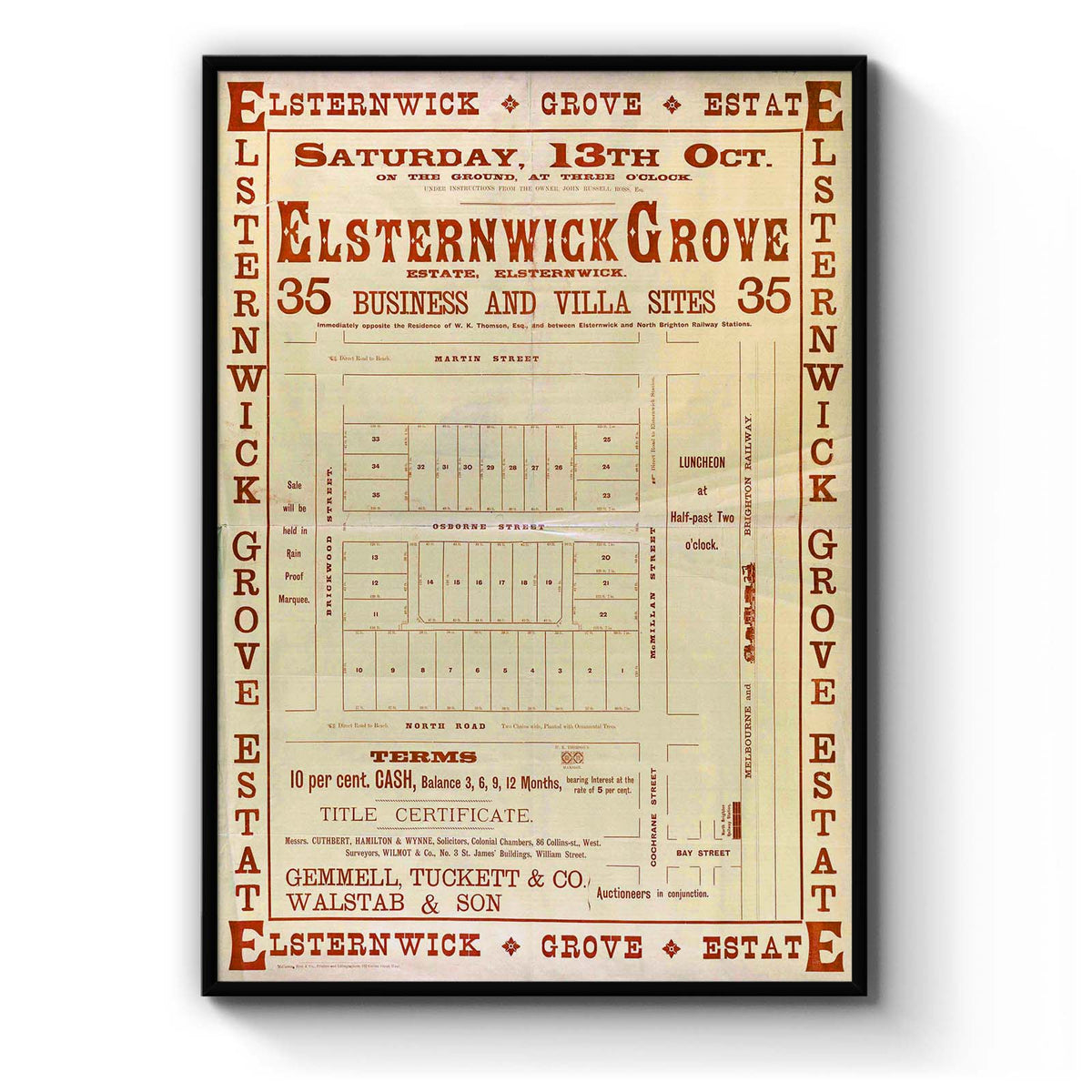 Elsternwick, Victoria Australia Vintage Map #8 (1888) – Vintage Maps