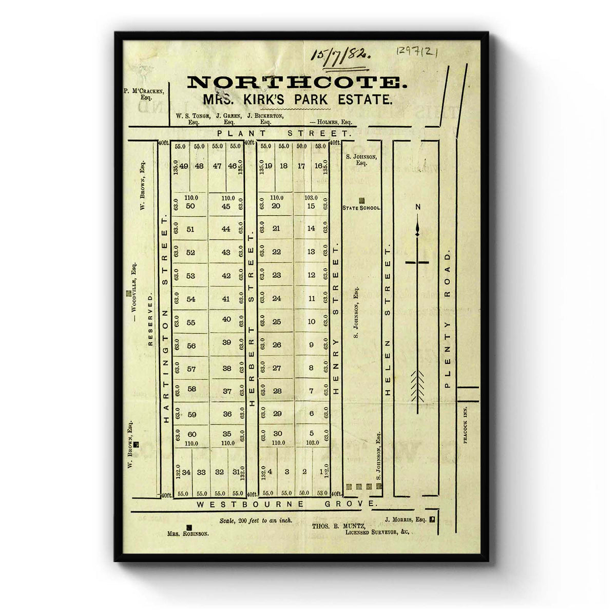 Northcote, Victoria Australia Vintage Map #40 (1882) – Vintage Maps
