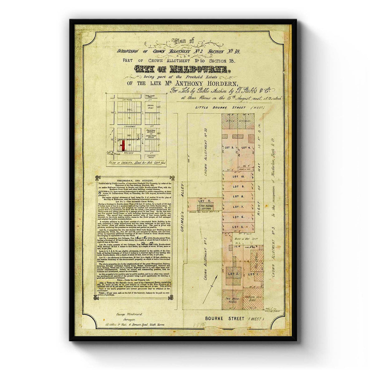 Melbourne CBD, Victoria Australia Vintage Map #2 (1880?) – Vintage Maps