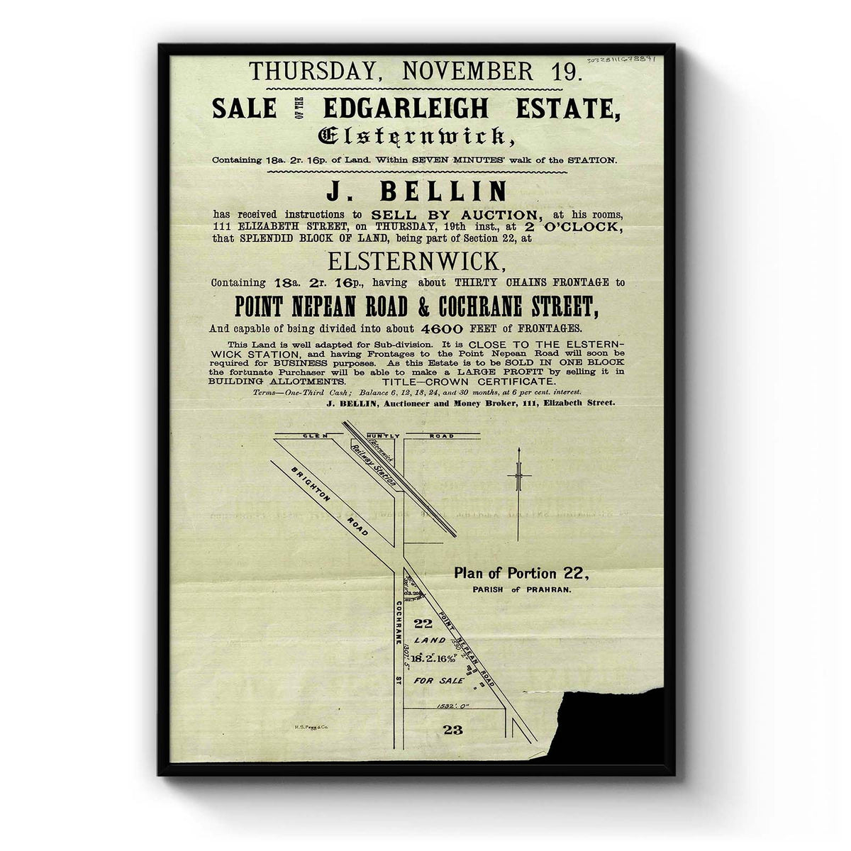 Elsternwick, Victoria Australia Vintage Map #15 (1885) – Vintage Maps