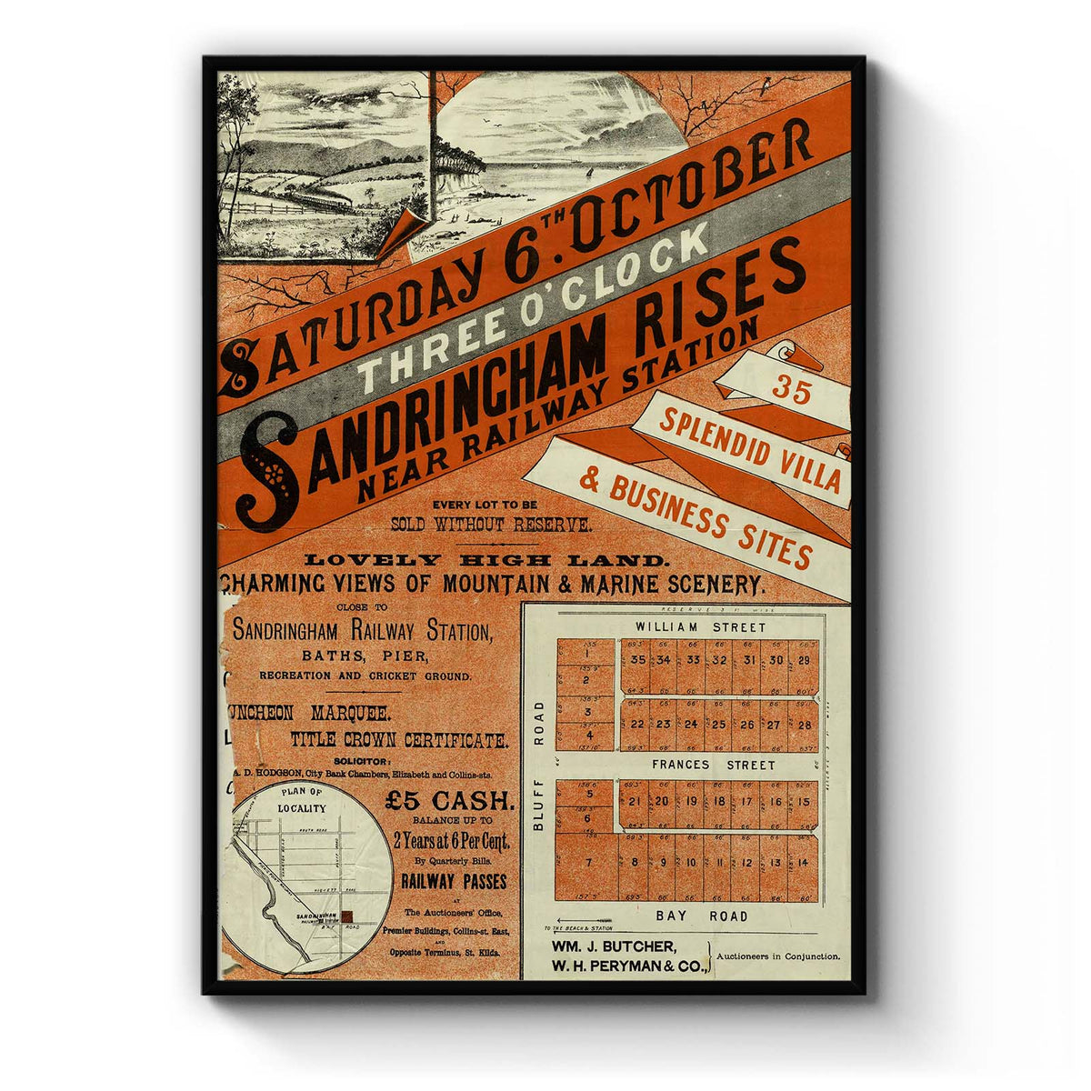 Sandringham, Victoria Australia Vintage Map #10 (188-?) – Vintage Maps