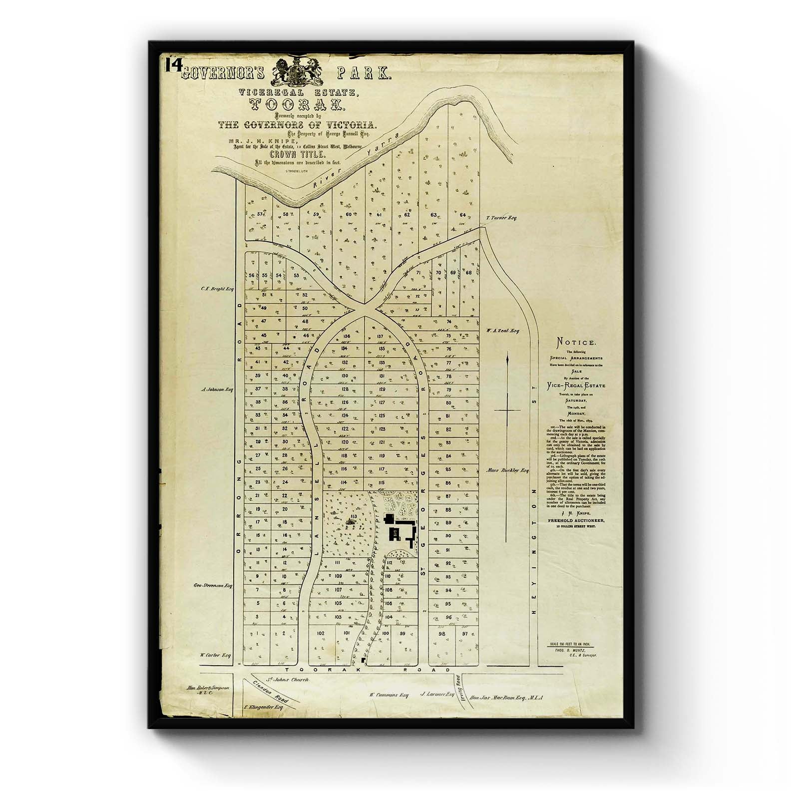 Toorak, Victoria Australia Vintage Map #11 (1874) – Vintage Maps