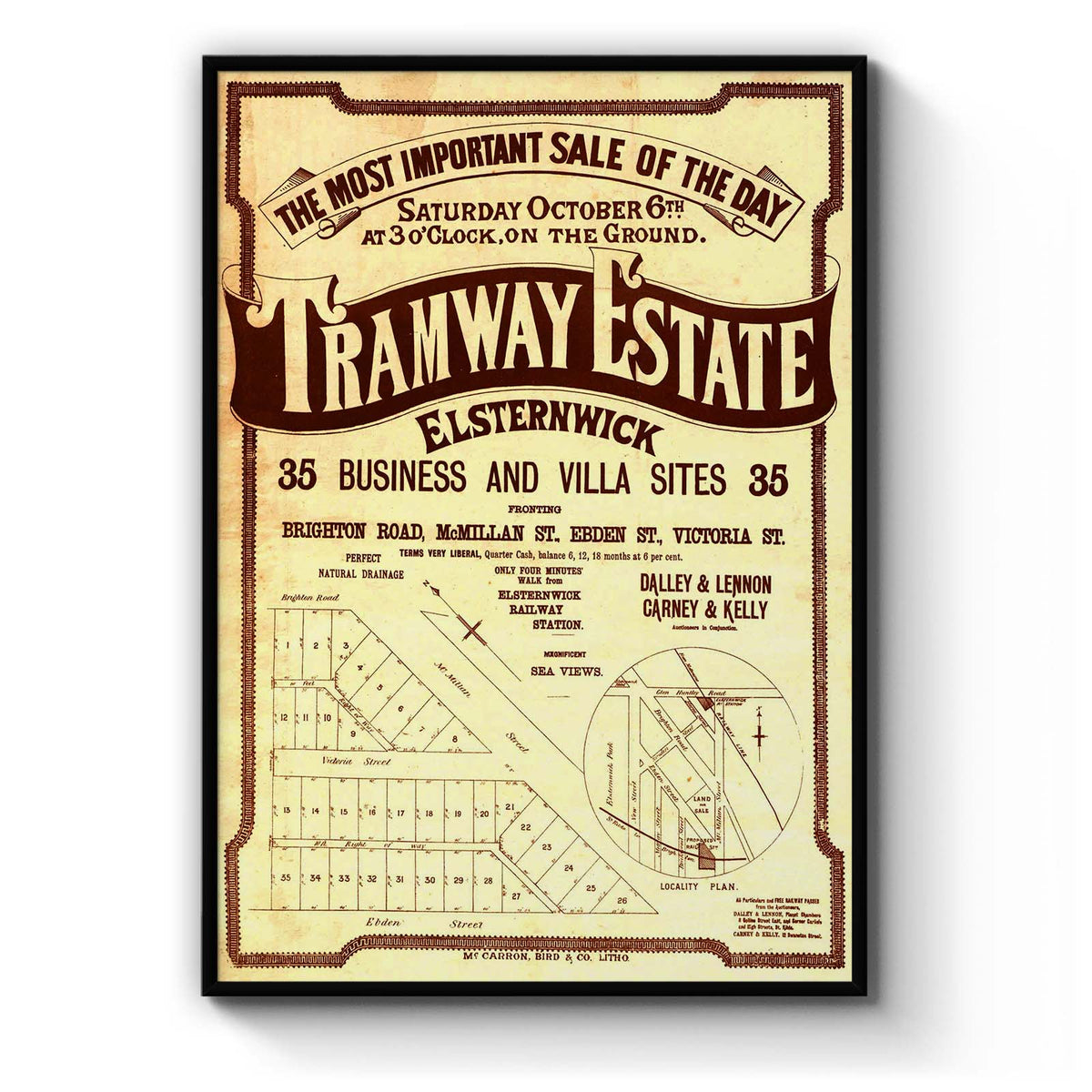 Elsternwick, Victoria Australia Vintage Map #10 (1887) – Vintage Maps