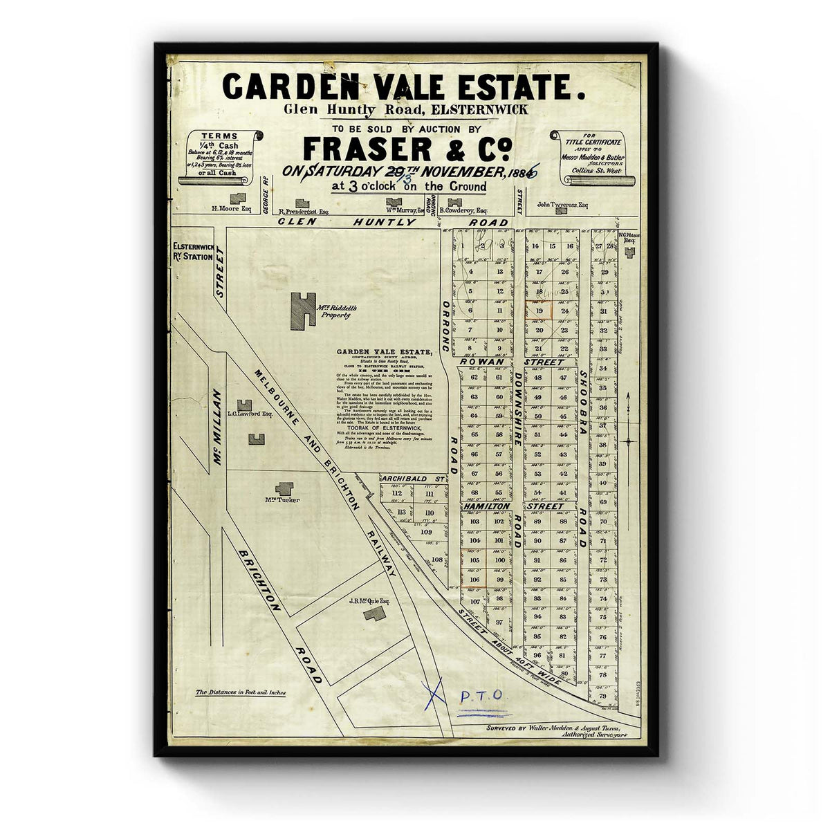 Elsternwick, Victoria Australia Vintage Map #12 (1886) – Vintage Maps