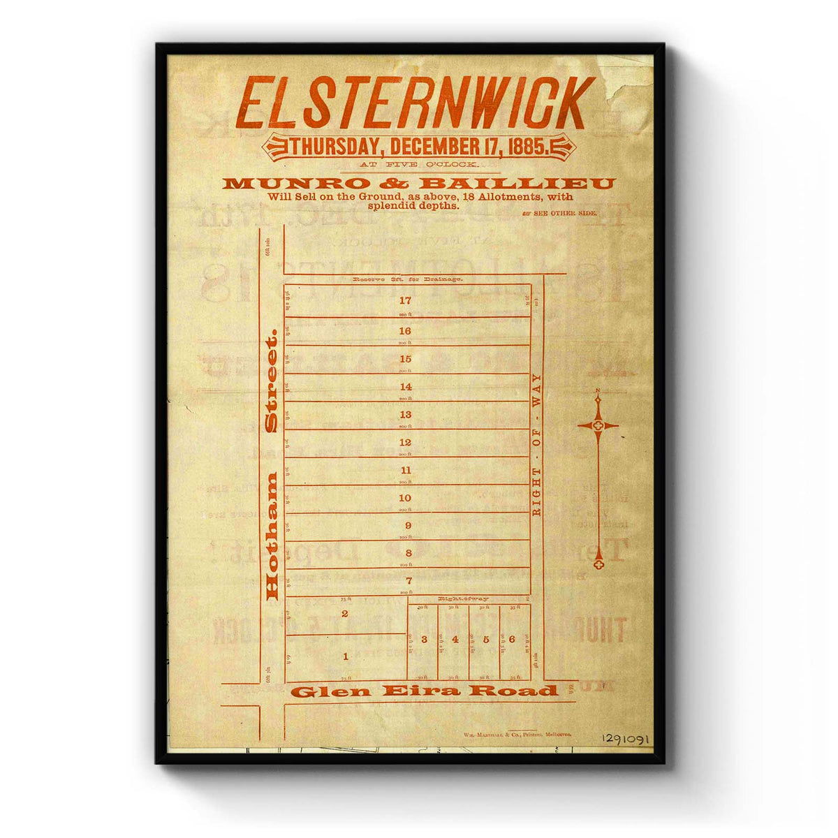 Elsternwick, Victoria Australia Vintage Map #14 (1885) – Vintage Maps