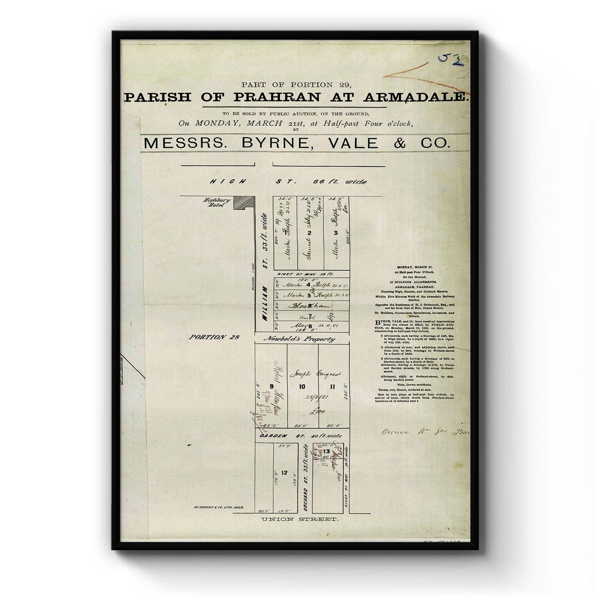 Armadale, Victoria Australia Vintage Map #11 (1881) – Vintage Maps