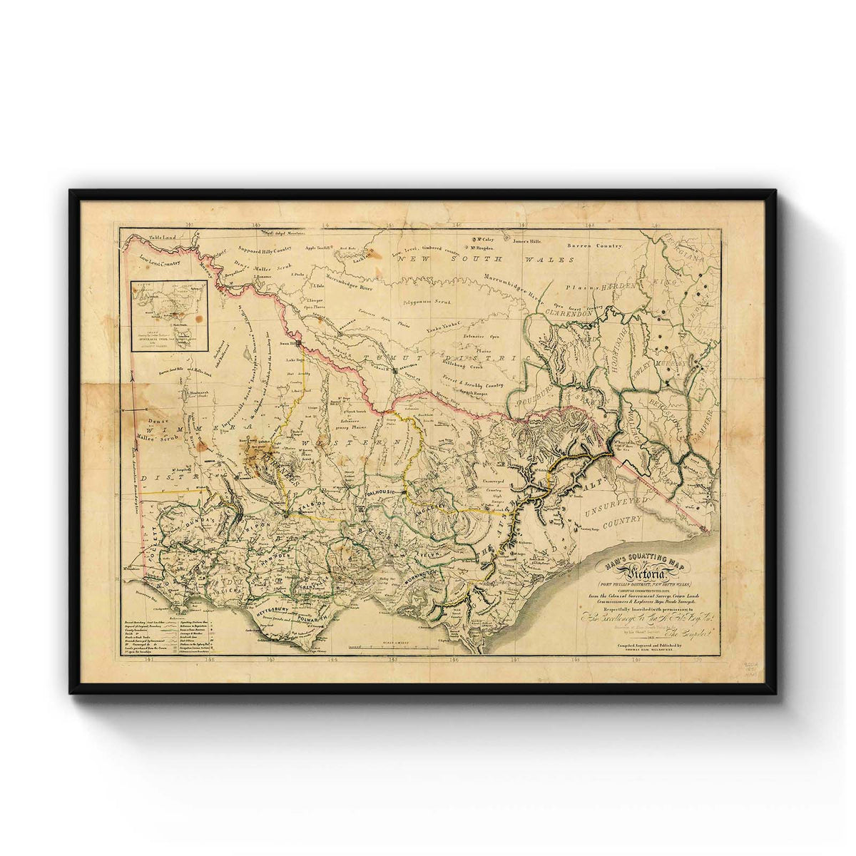 Map of Victoria, Australia #91 (1851) – Vintage Maps