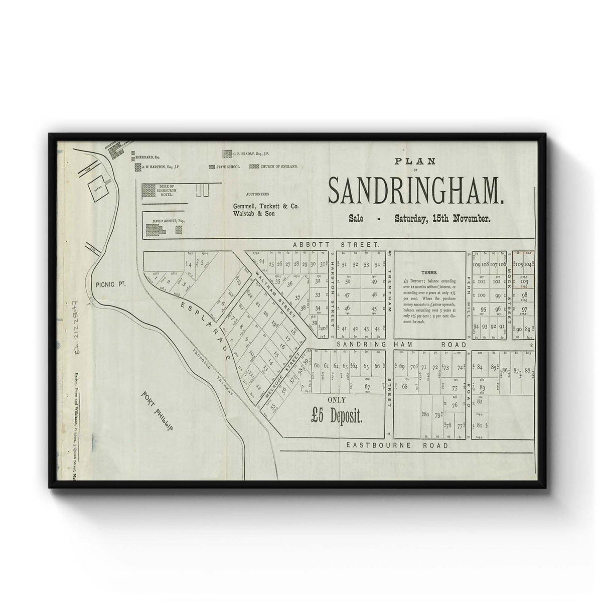 Sandringham, Victoria Australia Vintage Map #13 (185-?) – Vintage Maps