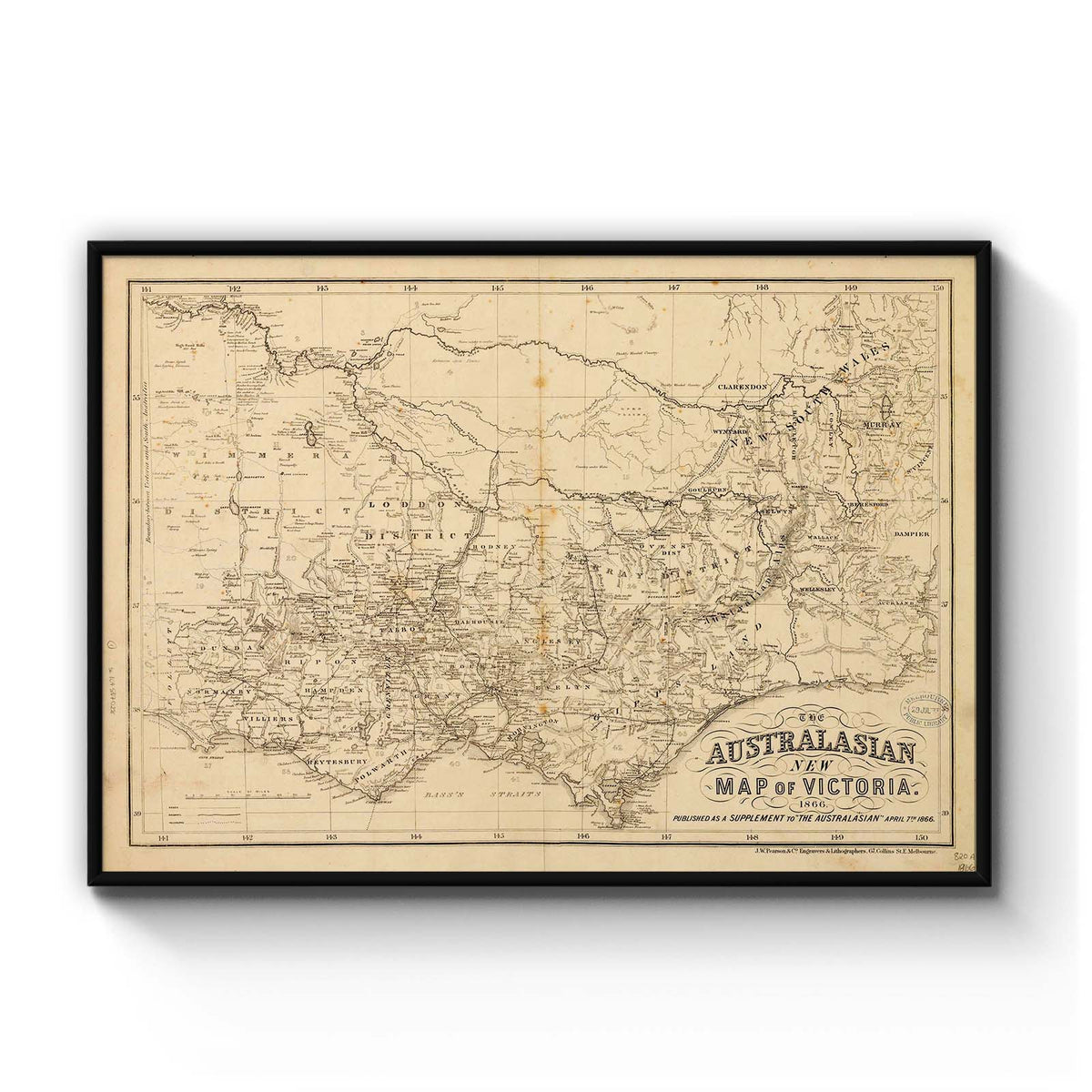 Map of Victoria, Australia #66 (1866) – Vintage Maps