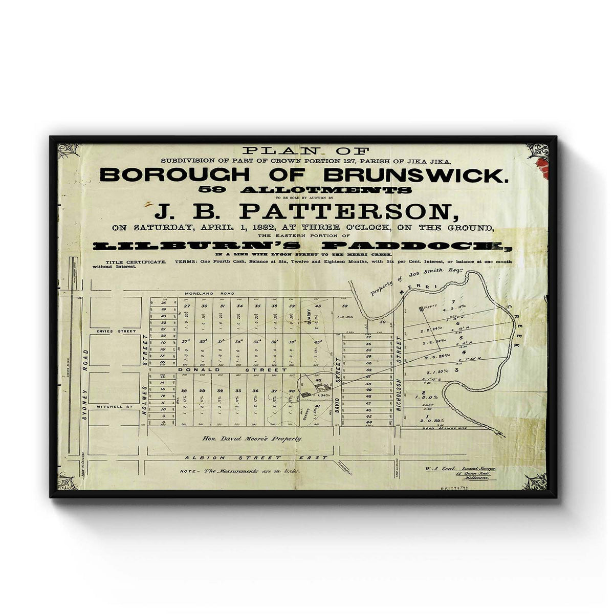 Brunswick, Victoria Australia Vintage Map #42 (1882) – Vintage Maps