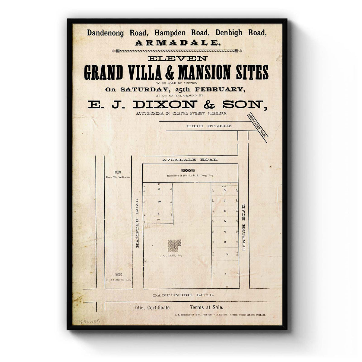Armadale, Victoria Australia Vintage Map #1 (188-?) – Vintage Maps