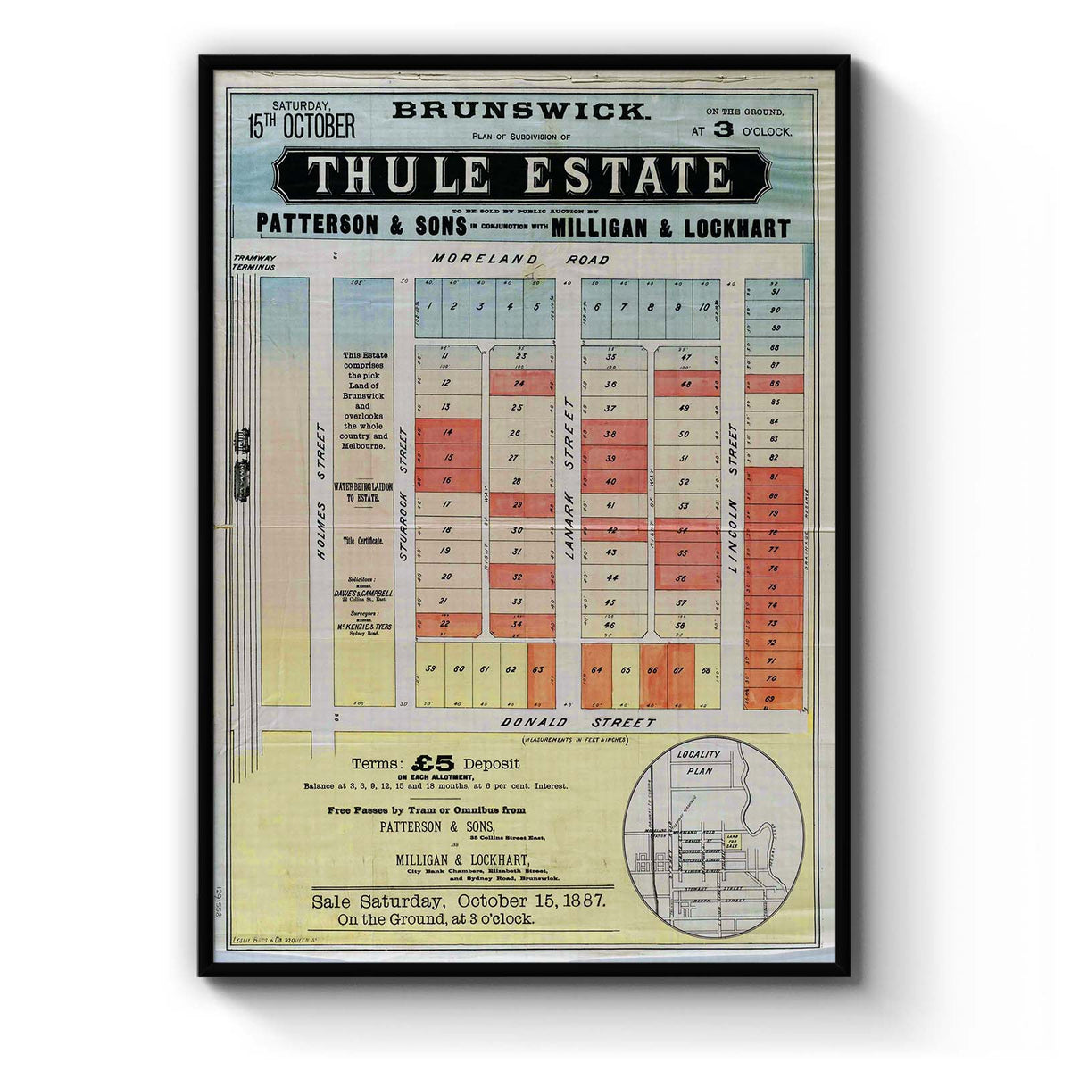 Brunswick, Victoria Australia Vintage Map #30 (1887) – Vintage Maps