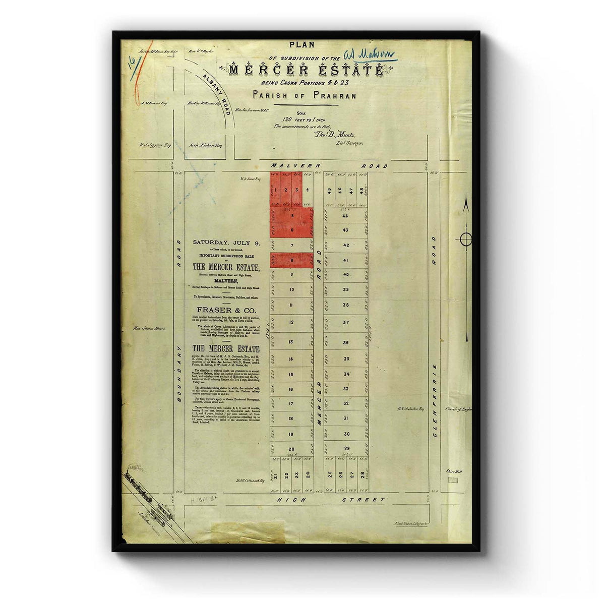 Prahran, Victoria Australia Vintage Map #10 (187-?) – Vintage Maps