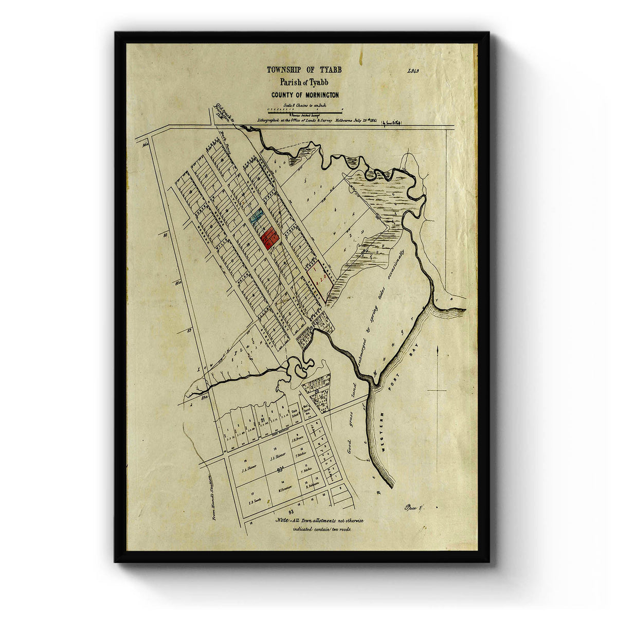 Tyabb, Victoria Australia Vintage Map #11 (1861) – Vintage Maps