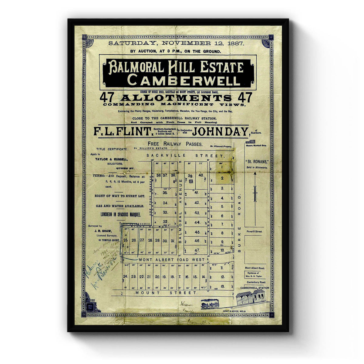 Camberwell, Victoria Australia Vintage Map #50 (1887) – Vintage Maps