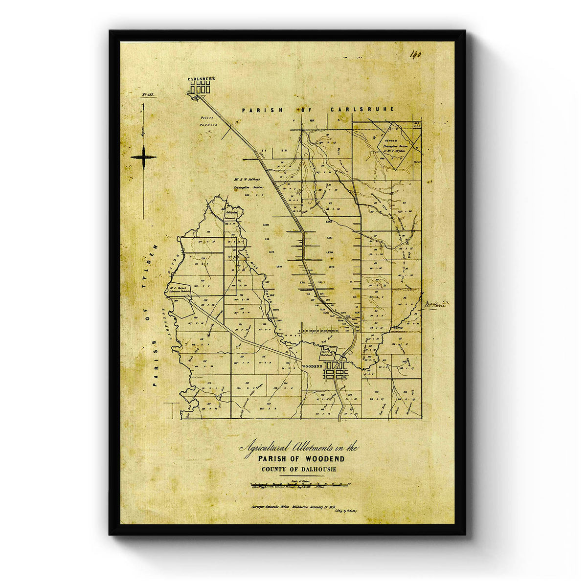 Woodend, Victoria Australia Vintage Map #4 (1857) – Vintage Maps