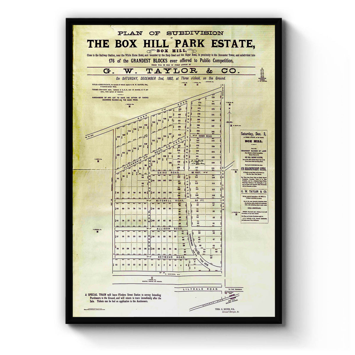 Box Hill, Victoria Australia Vintage Map #79 (1882?) – Vintage Maps