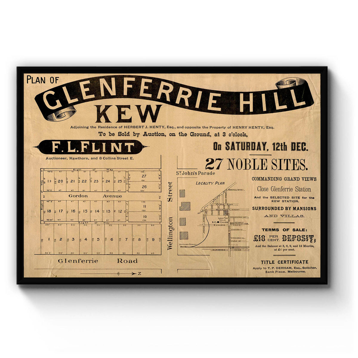 Kew, Victoria Australia Vintage Map #95 (188-?) – Vintage Maps