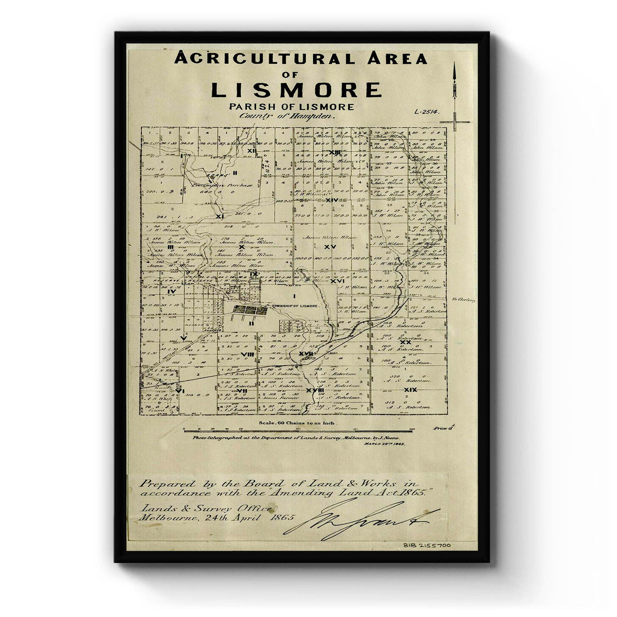 Lismore, Victoria Australia Vintage Map #4 (1865) – Vintage Maps