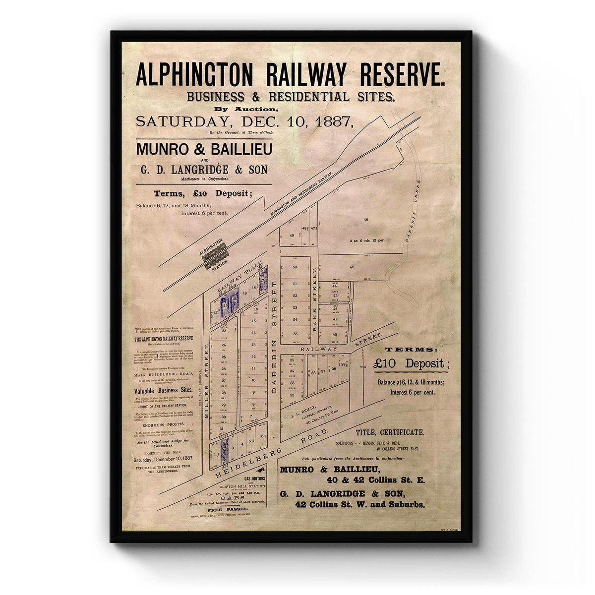 Alphington Real Estate Advertisement #2 (1887) – Vintage Maps