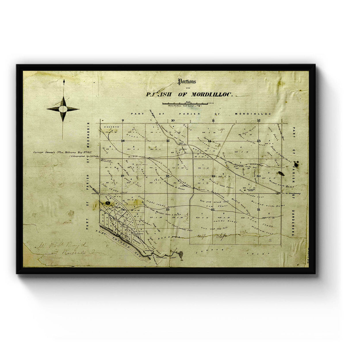Mordialloc, Victoria Australia Vintage Map #31 (1855?) – Vintage Maps