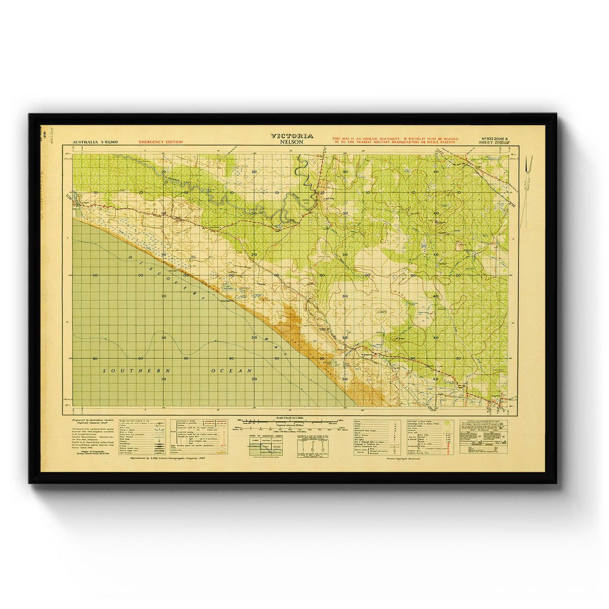Nelson, Victoria Australia Vintage Map #4 (1943) – Vintage Maps