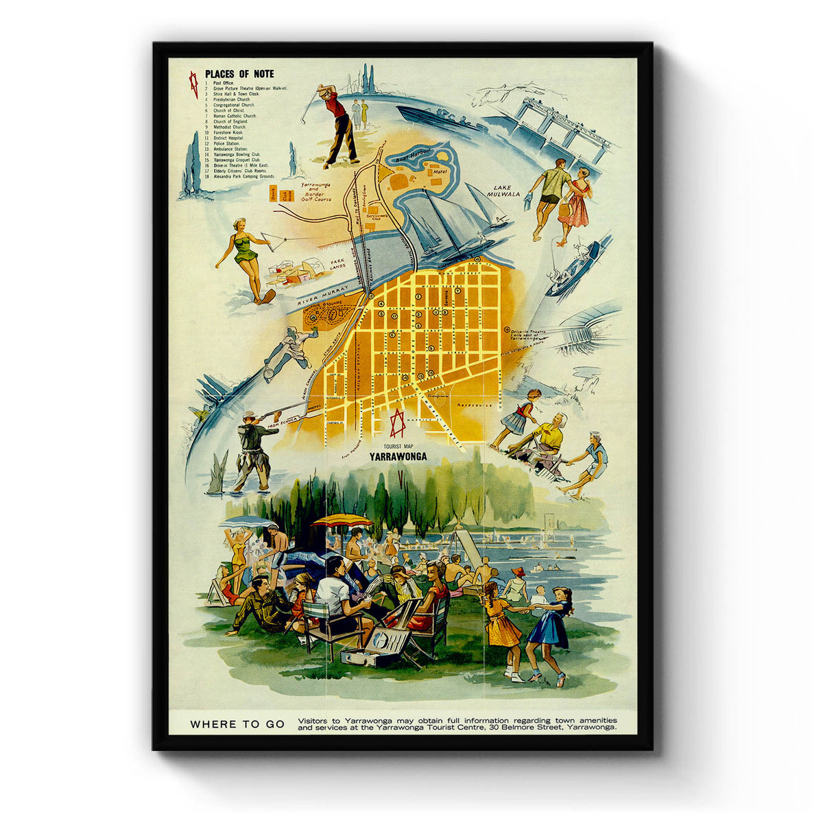Yarrawonga, Victoria Australia Vintage Map #5 (195-?) – Vintage Maps