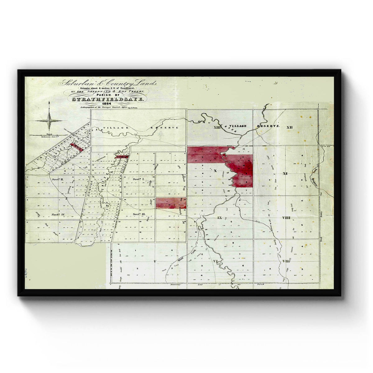 Strathfieldsaye, Victoria Australia Vintage Map #5 (1854) – Vintage Maps