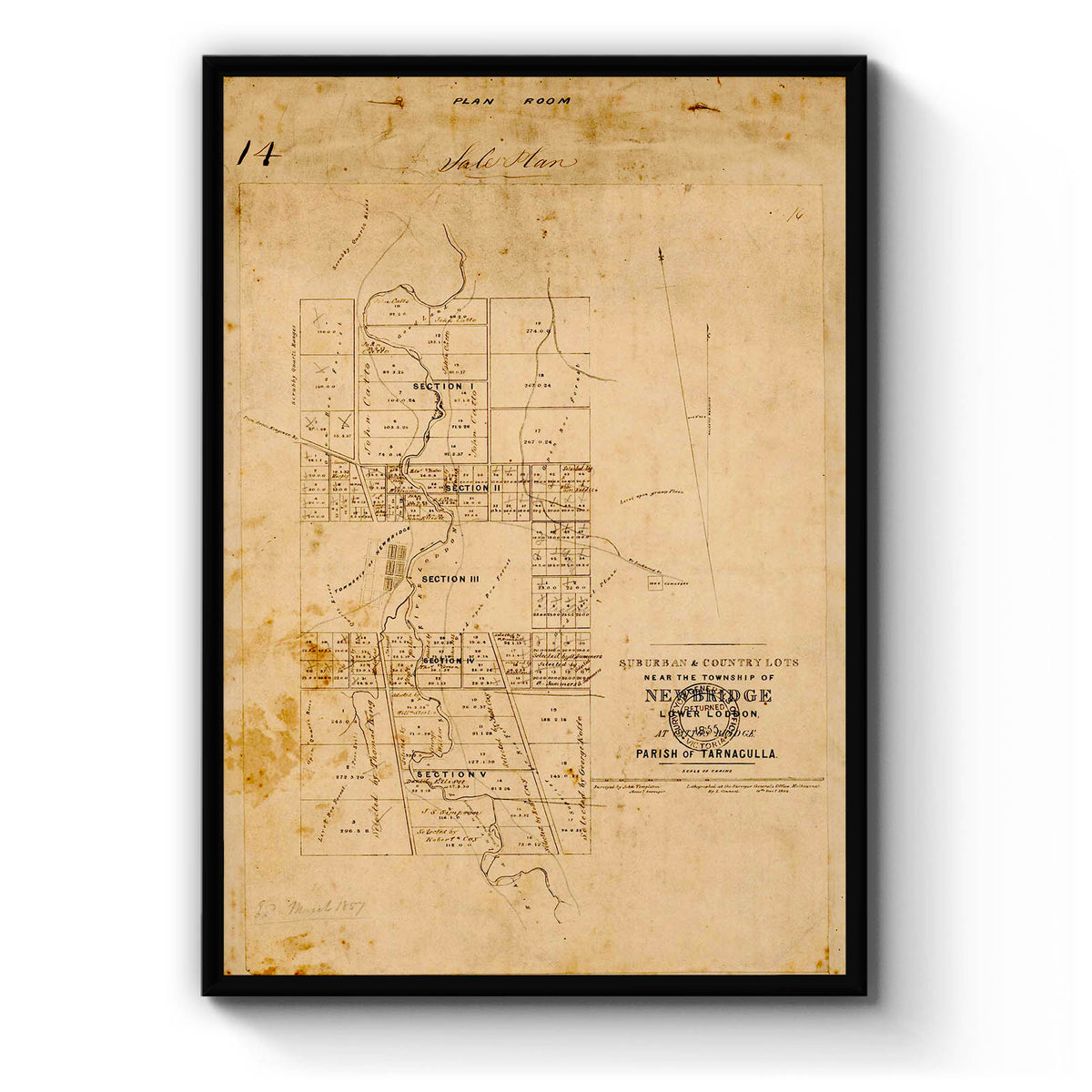 Newbridge, Victoria Australia Vintage Map #3 (1854) – Vintage Maps