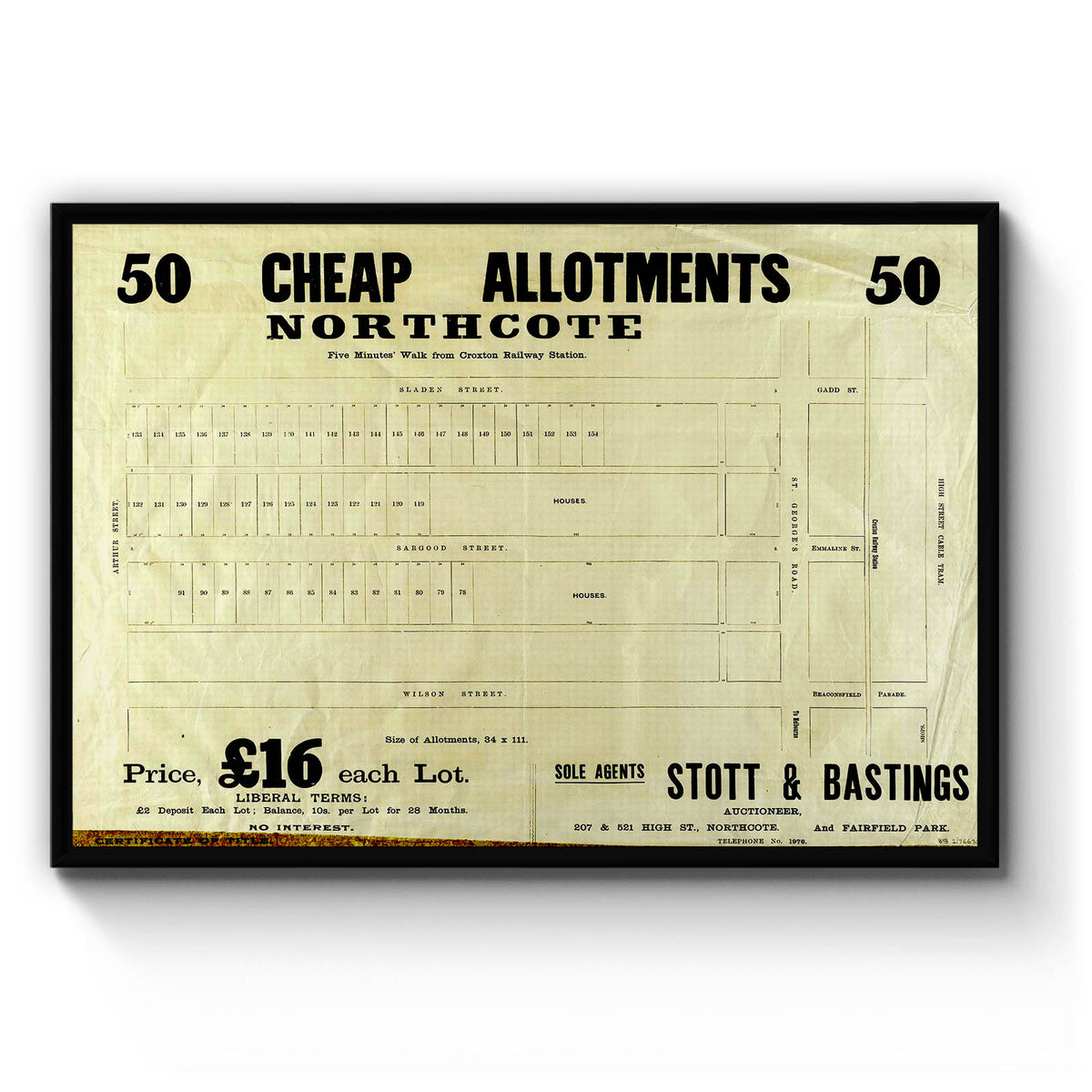 Northcote, Victoria Australia Vintage Map #56 (1882?) – Vintage Maps
